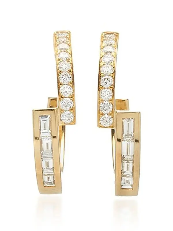 AZLEE 18k Yellow Gold Diamond Hoops