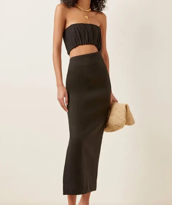 SIR Yves Cutout Cotton-blend Strapless Midi Dress