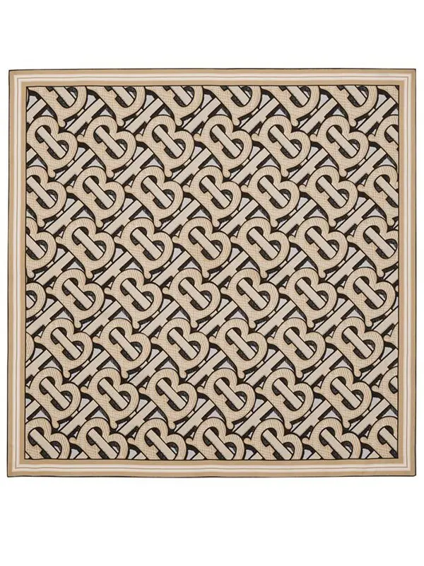 Burberry Monogram Print Silk Square Scarf