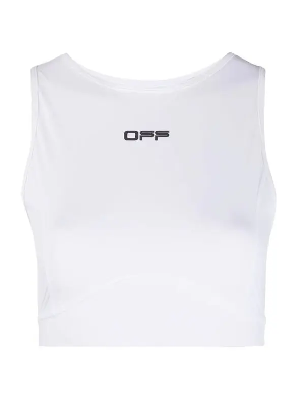 Off-White Racer Back Sports Bra