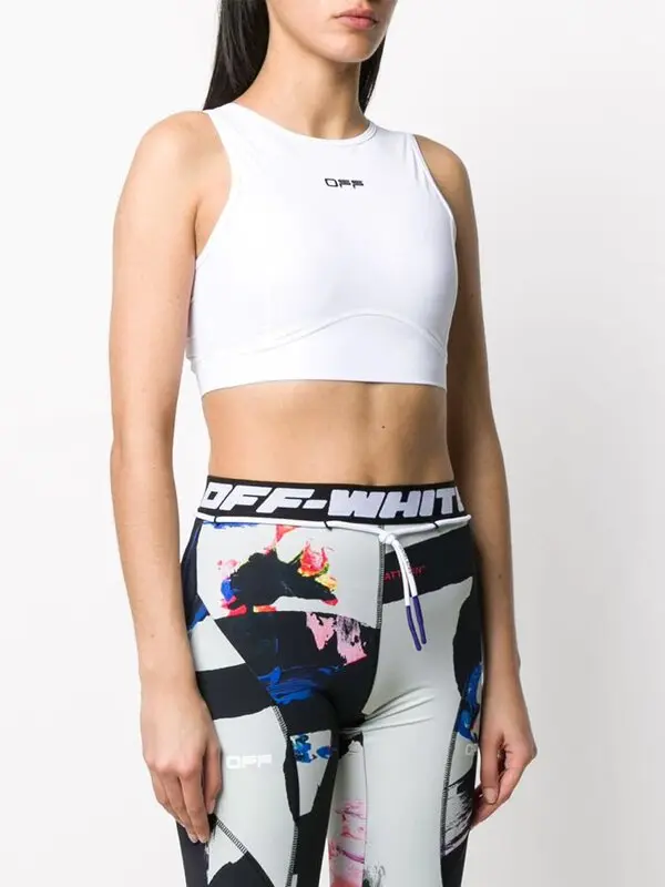 Off-White Racer Back Sports Bra