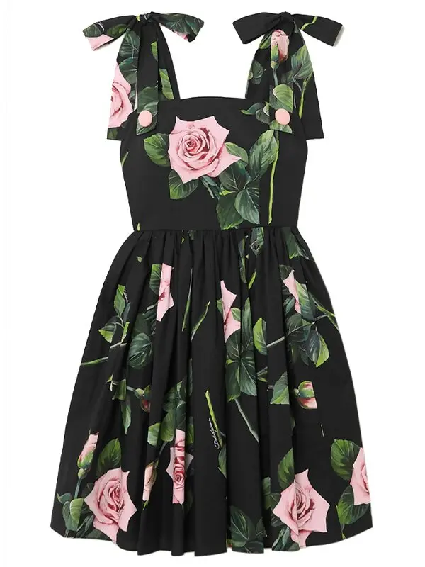 Dolce & Gabbana Floral-print Cotton Poplin Dress