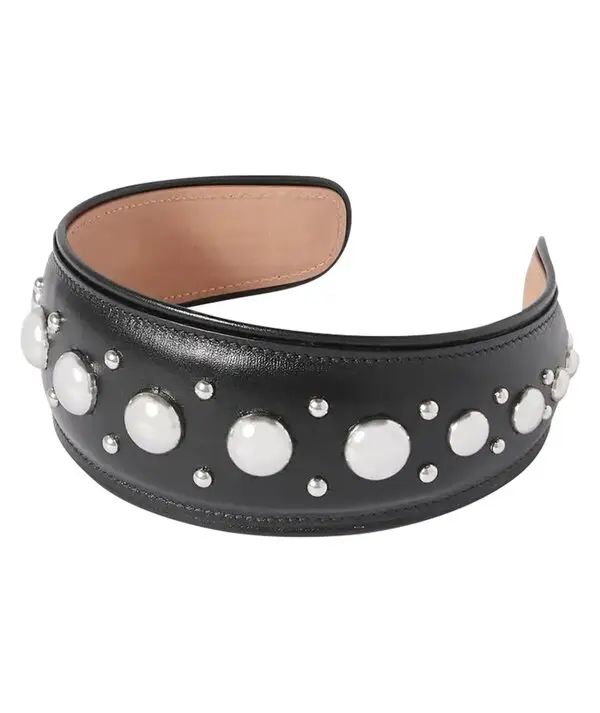 ALAÏA Studded Leather Headband