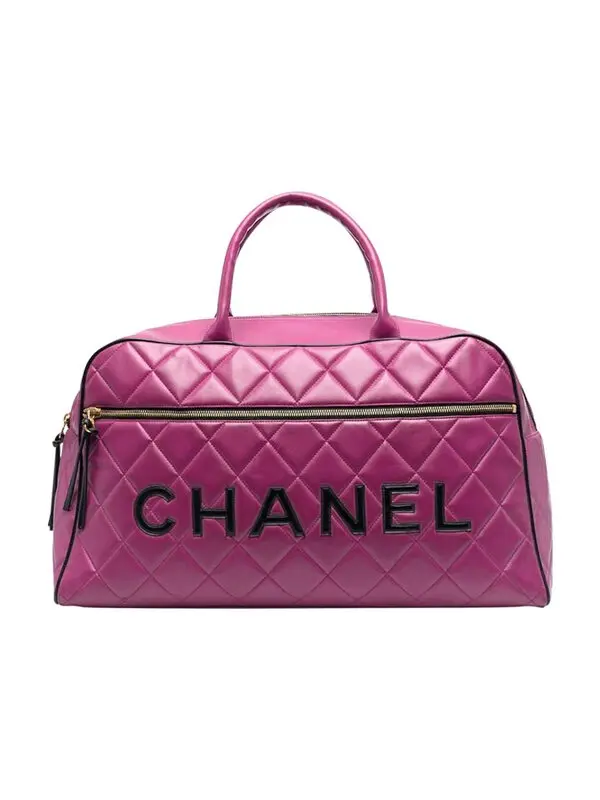 Chanel 1995 Large Diamond Quilted Bowling Bag