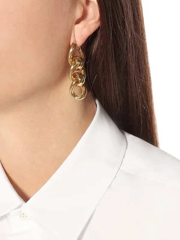 Bottega Veneta Chain-link 18kt Gold-plated Silver Earrings