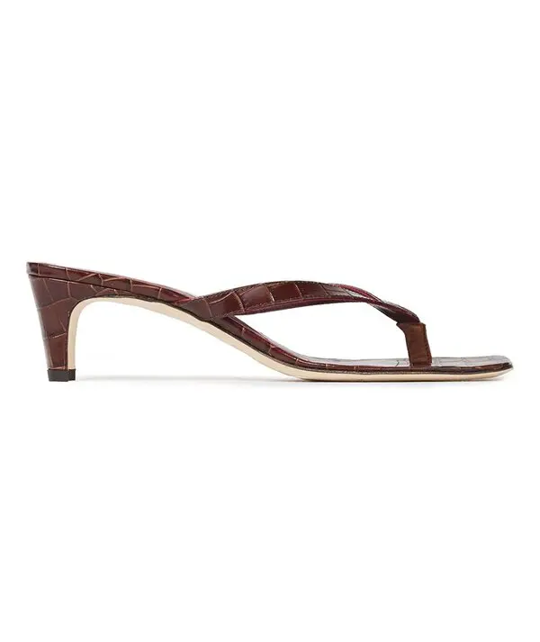 Staud Audrey Croc-effect Leather Sandals