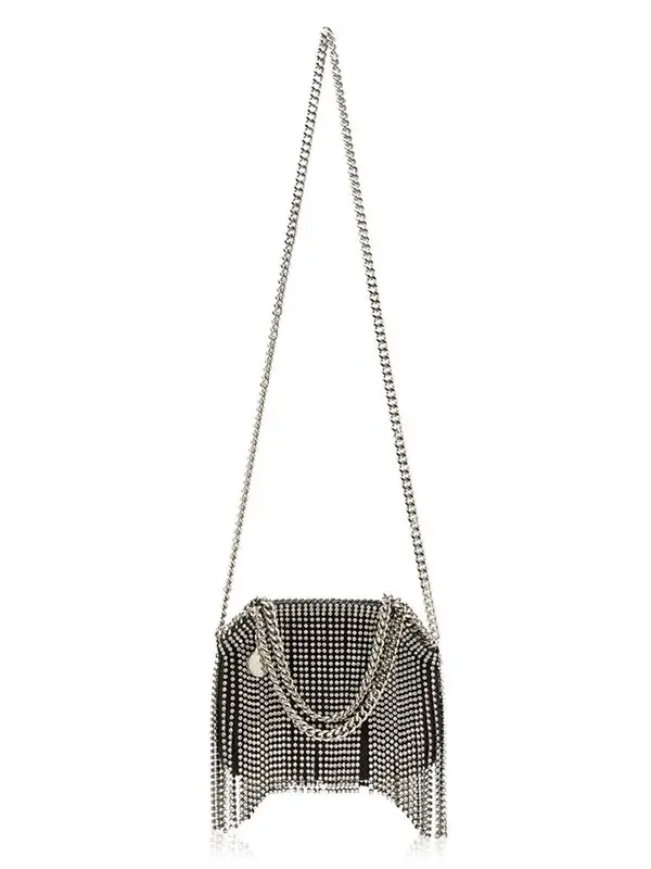 Stella McCartney Mini Falabella Crystal-fringed Vegan Leather Bag