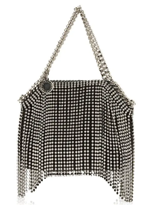 Stella McCartney Mini Falabella Crystal-fringed Vegan Leather Bag