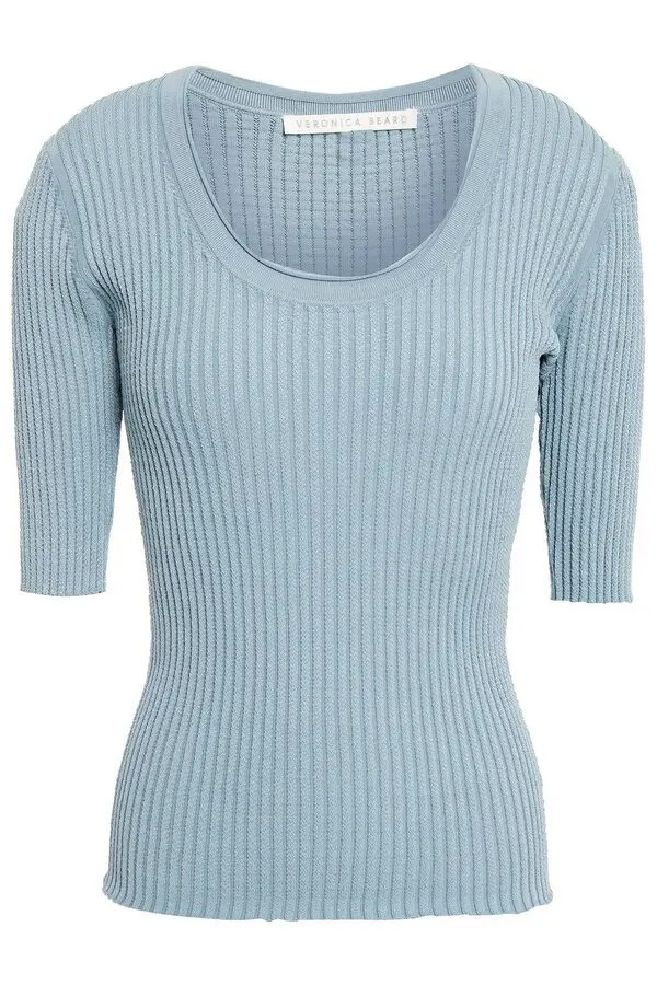 Veronica Beard Dany Ribbed-knit Top