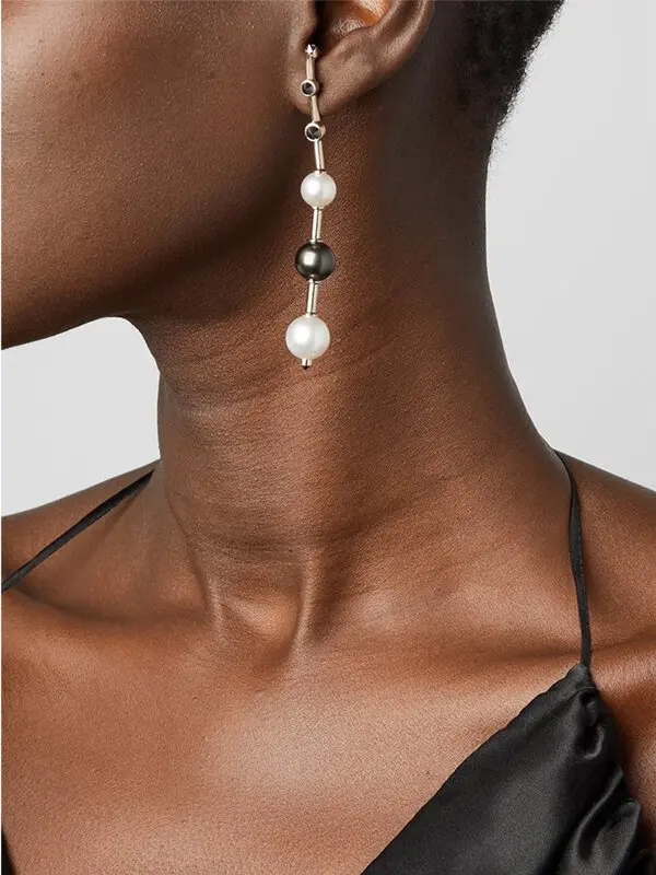 ARA VARTANIAN 18-karat White Gold, Pearl And Diamond Earrings