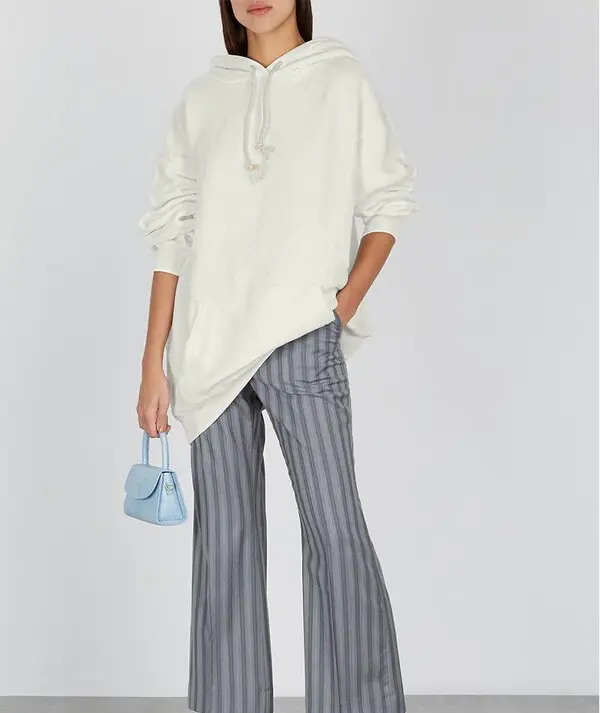 Acne Studios Fanita White Hooded Jersey Sweatshirt