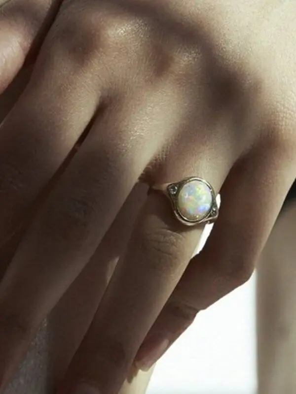 Pamela Love Essential 10kt Yellow-gold, Opal And Diamond Ring