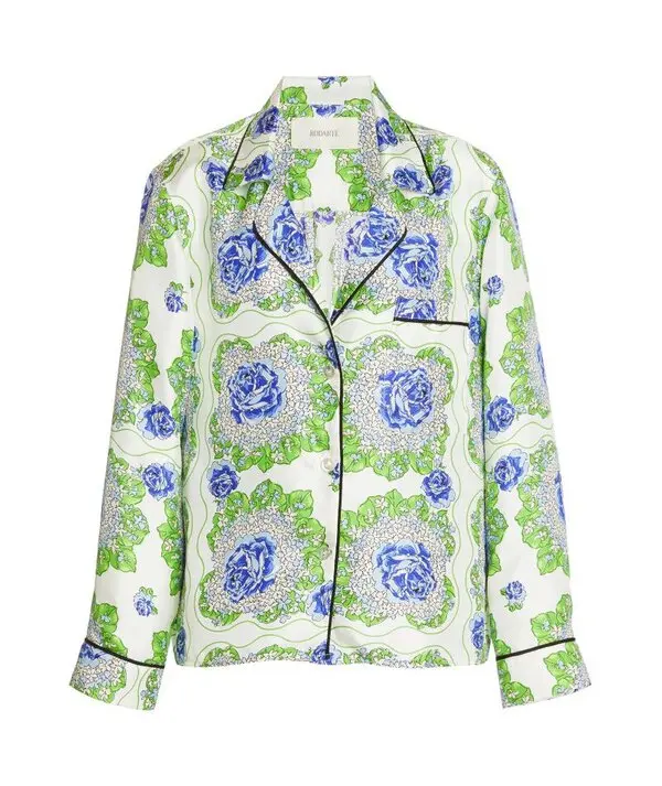 RODARTE Printed Silk Pajama Top