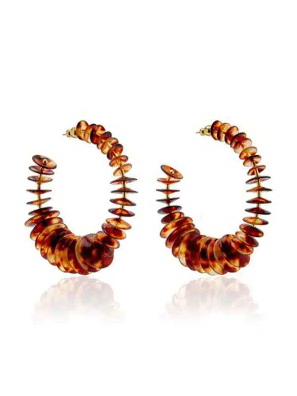 Cult Gaia Hera Tortoiseshell Acrylic Hoop Earrings