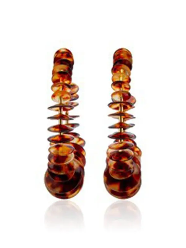 Cult Gaia Hera Tortoiseshell Acrylic Hoop Earrings