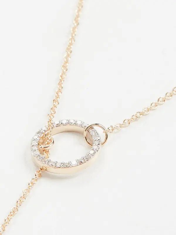 Mateo 14k Diamond Circle Pearl Lariat Necklace
