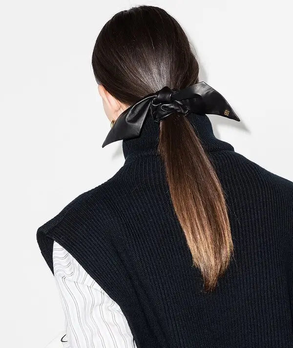 Givenchy Bow Leather Scrunchie
