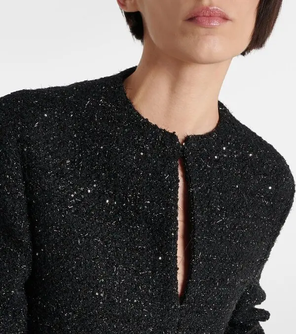 Valentino Garavani Feather-trimmed Tweed Jacket