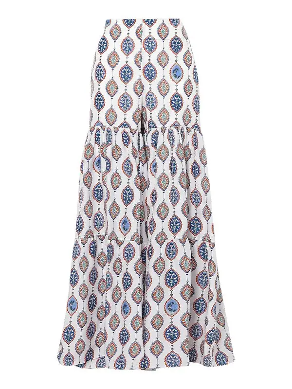 Chloé Tiered Printed Silk-habotai Flared Pants