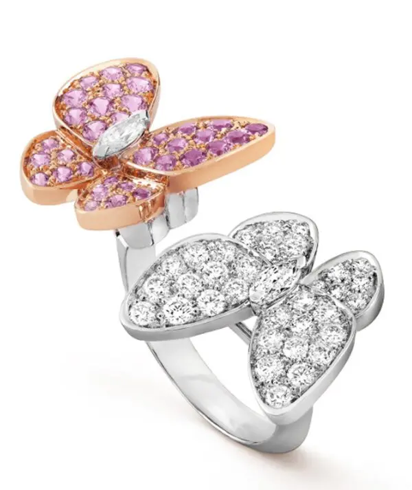 Van Cleef & Arpels Two Butterfly Between The Finger Ring