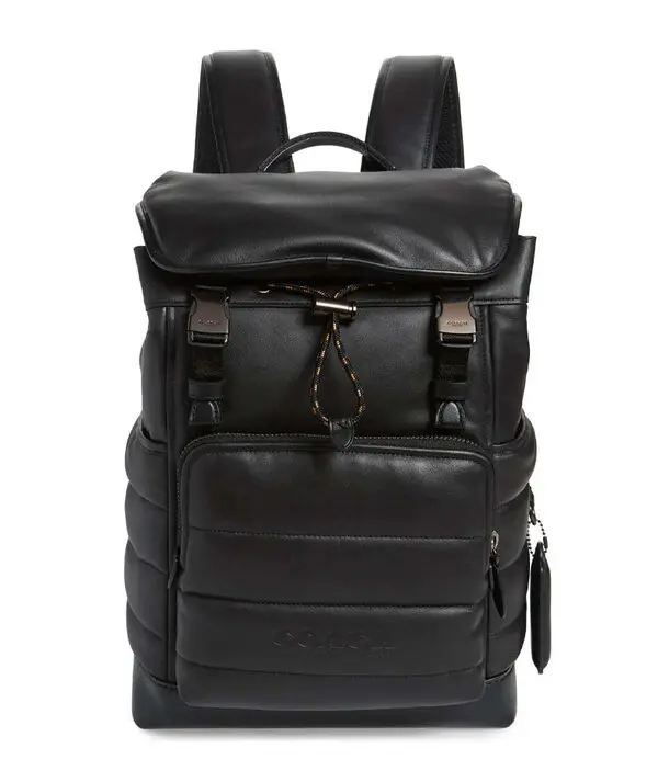 COACH League Flap Quilted Leather Backpack