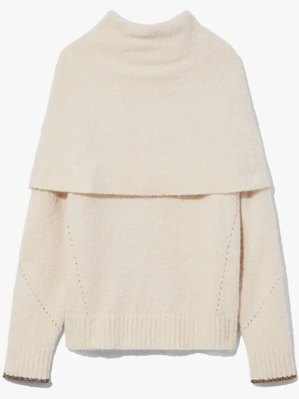 Proenza Schouler Textured Fold Over Knit Top