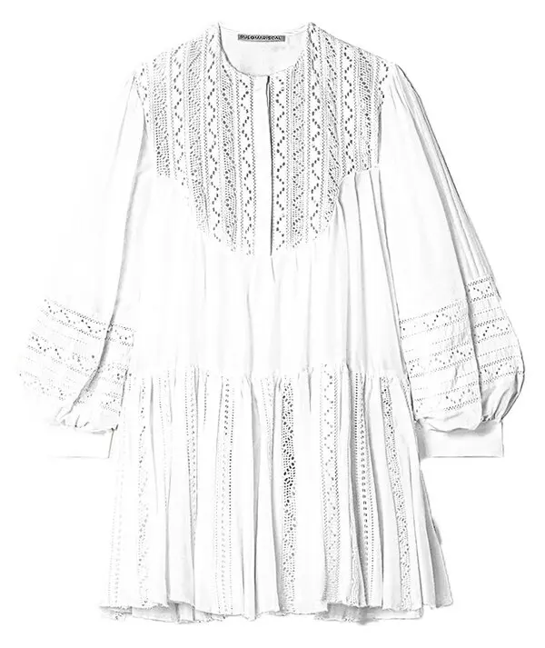 Rue Mariscal Crochet-trimmed Cotton And Silk-blend Voile Minidress