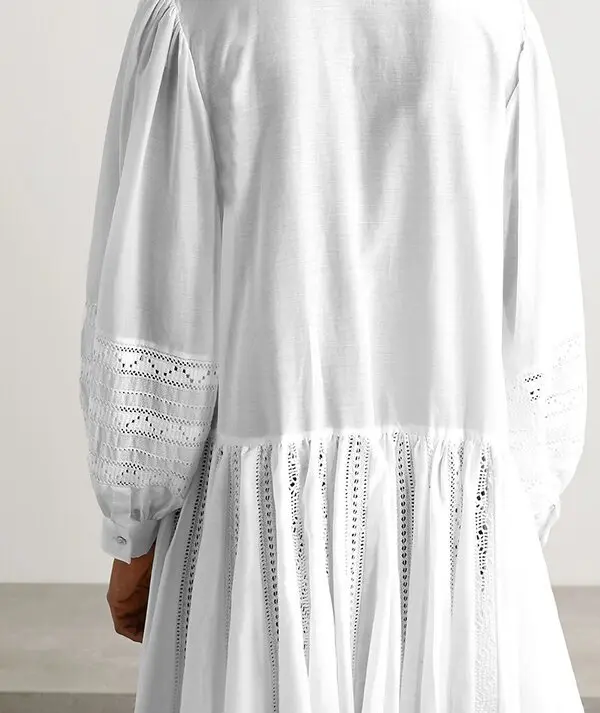 Rue Mariscal Crochet-trimmed Cotton And Silk-blend Voile Minidress