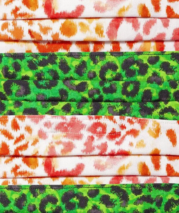 JENNIFER BEHR Leopard Cotton Face Mask, Set Of 2