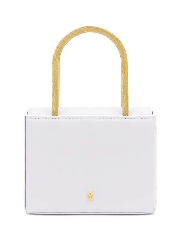 Amina Muaddi Super Amini Henson Leather Top Handle Bag