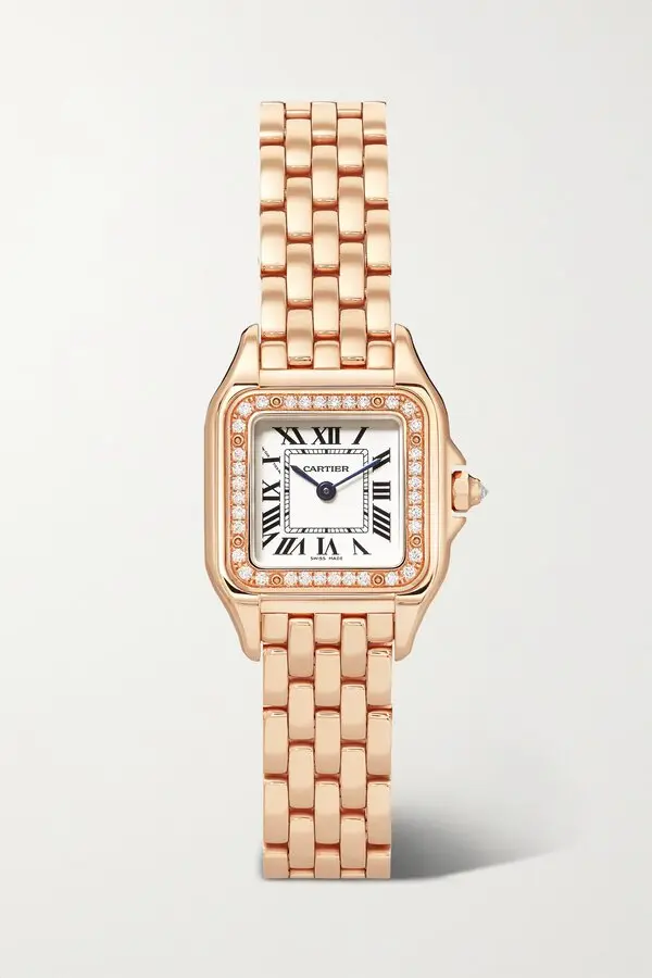 Cartier Panthère De 22mm Small 18-karat Pink Gold Diamond Watch