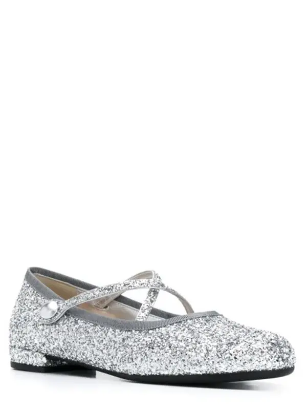Miu Miu Glitter Ballerina Shoes