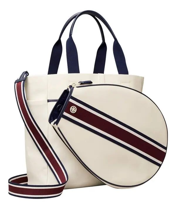 TORY SPORT Canvas Convertible Stripe Tennis Tote