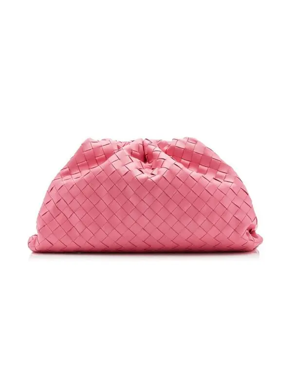Bottega Veneta The Pouch Intrecciato Leather Clutch