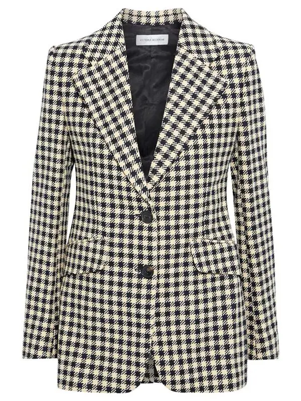Victoria Beckham Houndstooth Tweed Blazer