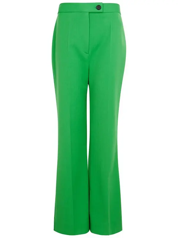 Victoria Beckham Green Cropped Flared-leg Trousers