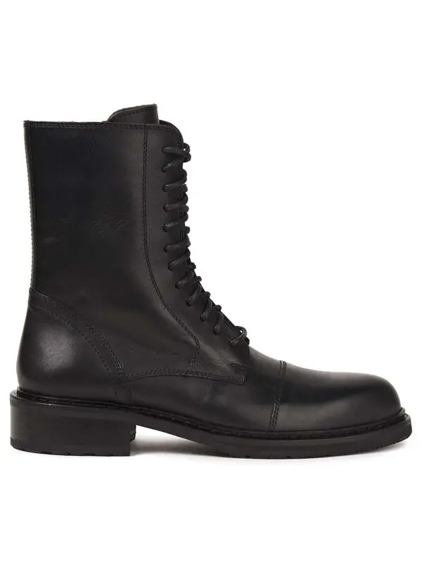 ANN DEMEULEMEESTER Leather Combat Boots