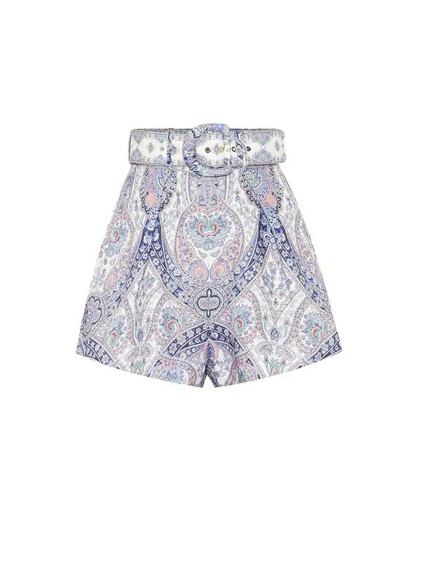 Zimmermann Paisley Linen Shorts