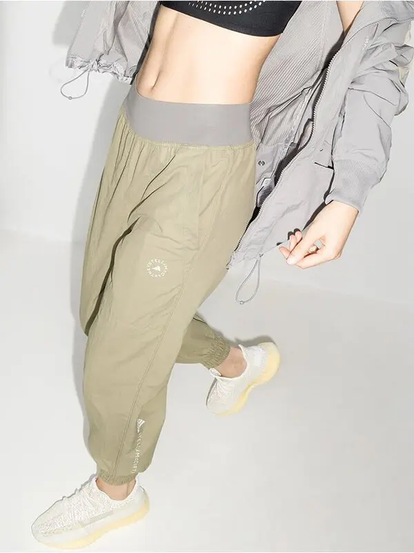 Adidas By Stella McCartney Two-tone Logo Print Track Pants