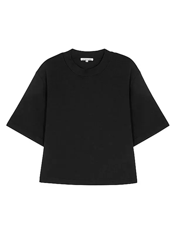 CTOON CITIZEN Tokyo Black Cropped Cotton T-shirt