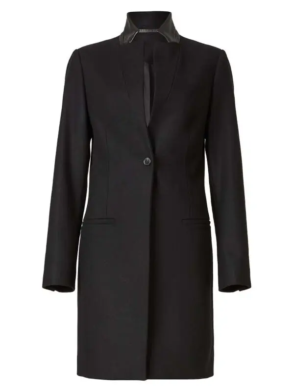 ALLSAINTS Leni Wool & Cashmere Blend Coat With Leather Collar