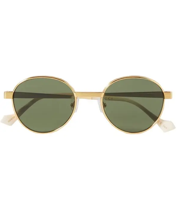 Gucci Round-frame Gold-tone Sunglasses