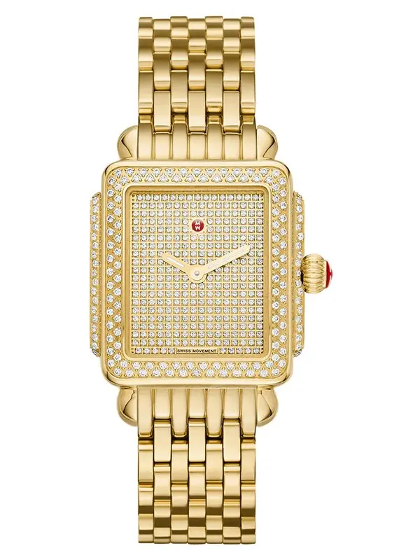 Michele Deco Pavé Diamond Bracelet Watch, 29mm