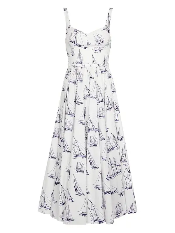 EMILIA WICKSTEAD Elita Printed Cotton Poplin Midi Dress