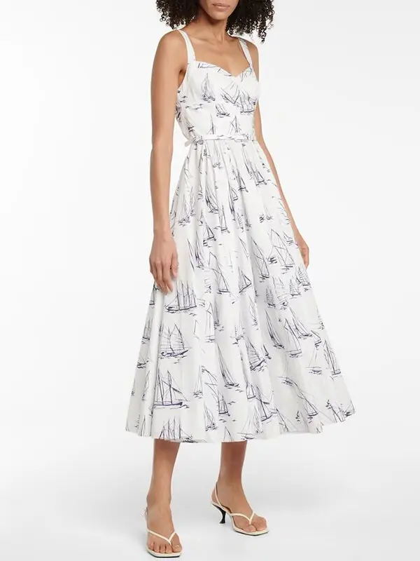 EMILIA WICKSTEAD Elita Printed Cotton Poplin Midi Dress