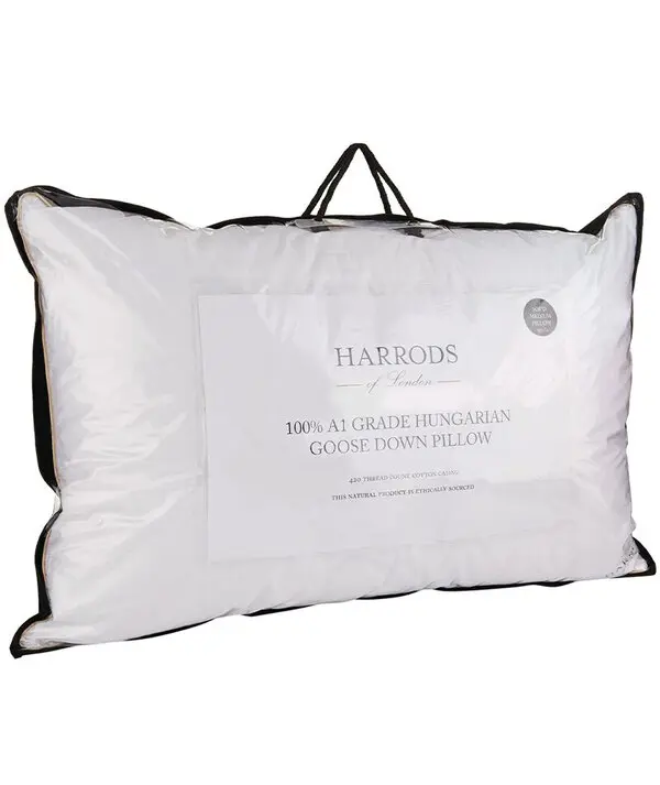 Harrods 100% A1 Grade Hungarian Goose Down Standard Soft Pillow