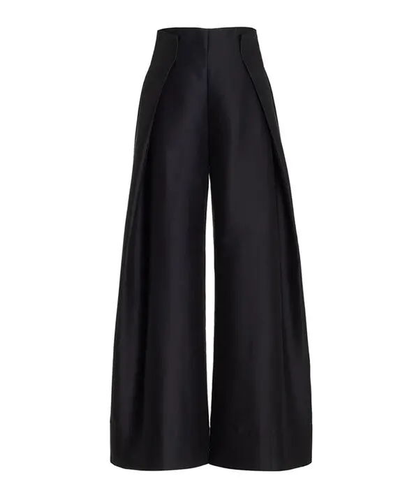 ST. AGNI Cotton And Silk-blend Wide-leg Pants