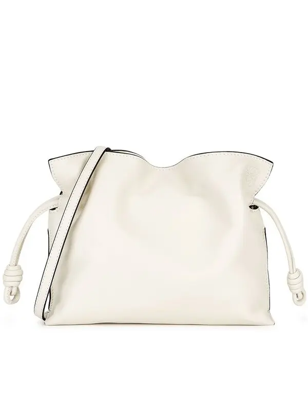 Loewe Flamenco Mini Off-white Leather Clutch