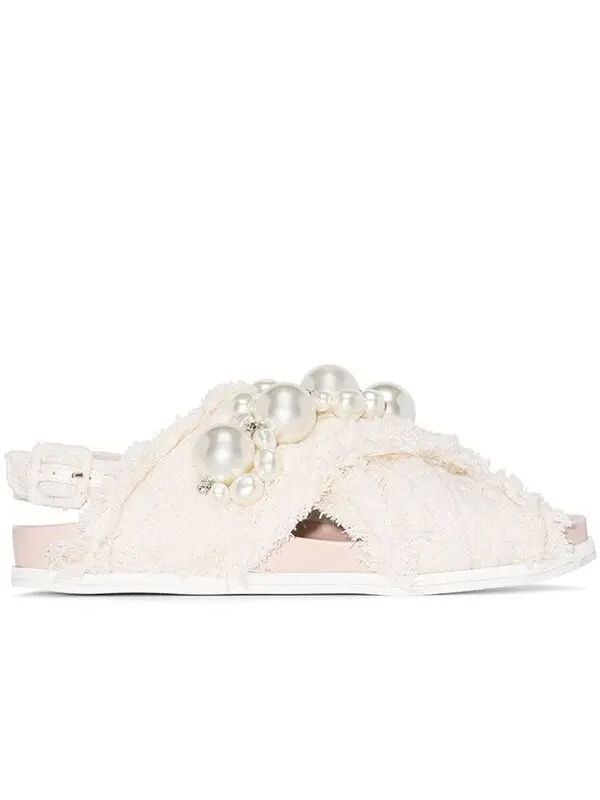 Simone Rocha Pearl-embellished Slingback Sandals