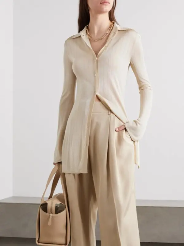 JOSEPH Beth Ribbed-knit Shirt